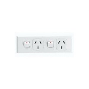HPM Excel Double Worktop 10Amp Socket with Busbar Link - White ...