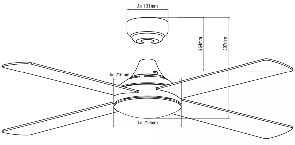 Martec Four Seasons 1220mm AC Ceiling Fan - Choose Colour