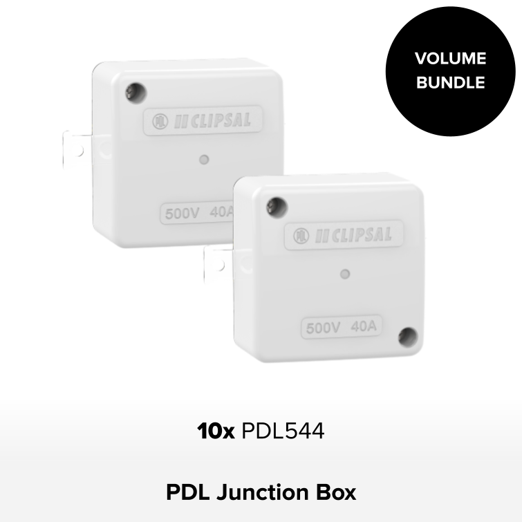 10 x PDL544 - PDL Junction Box 4-Terminal 500V 32Amp - White