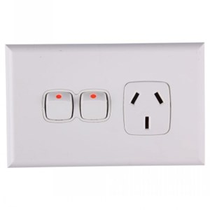 HPM Excel 10A Single Horizontal Socket with Extra Switch - White ...