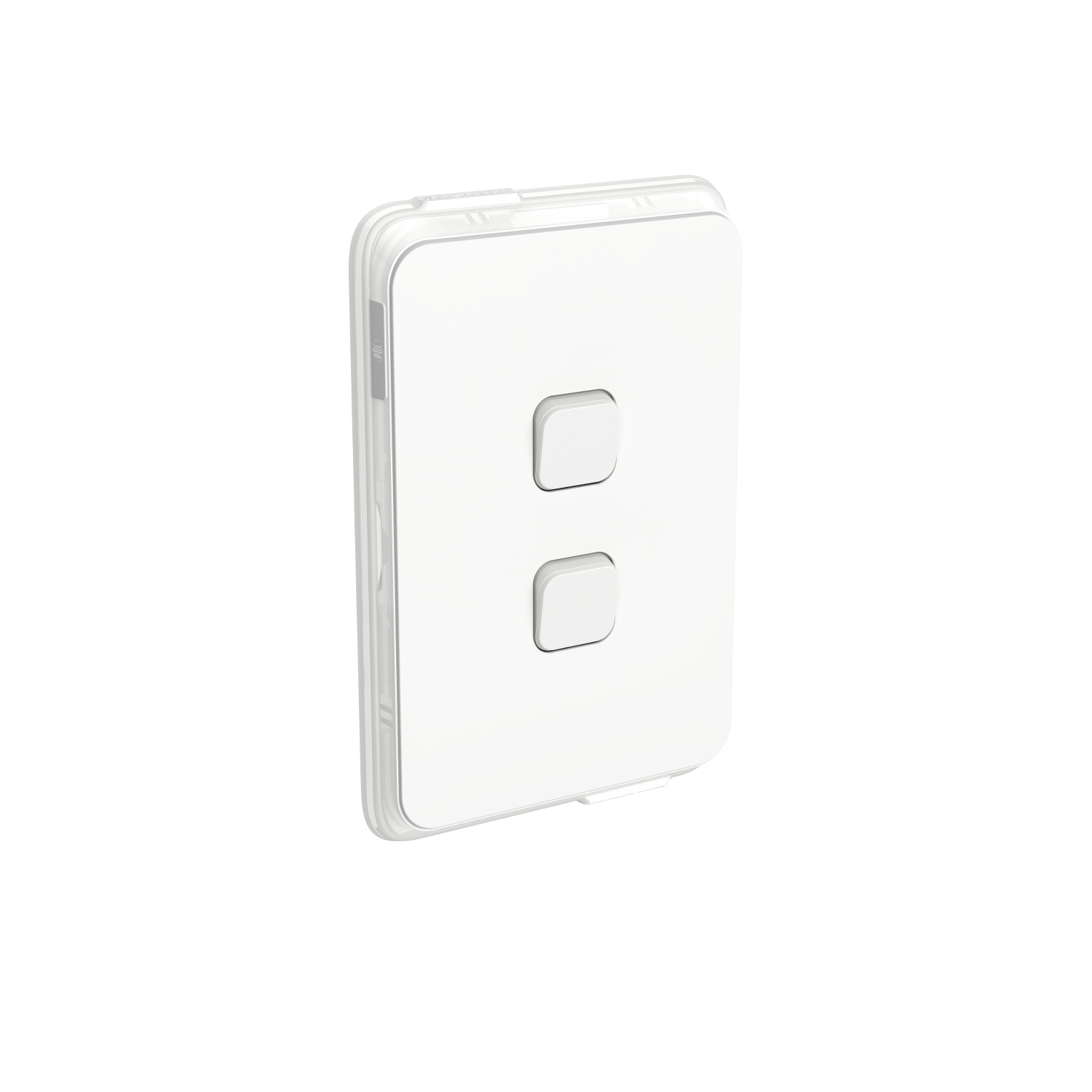 PDL382VWP-VW - PDL Iconic Waterproof Switch IP44 2Gang 20Amp - Vivid White