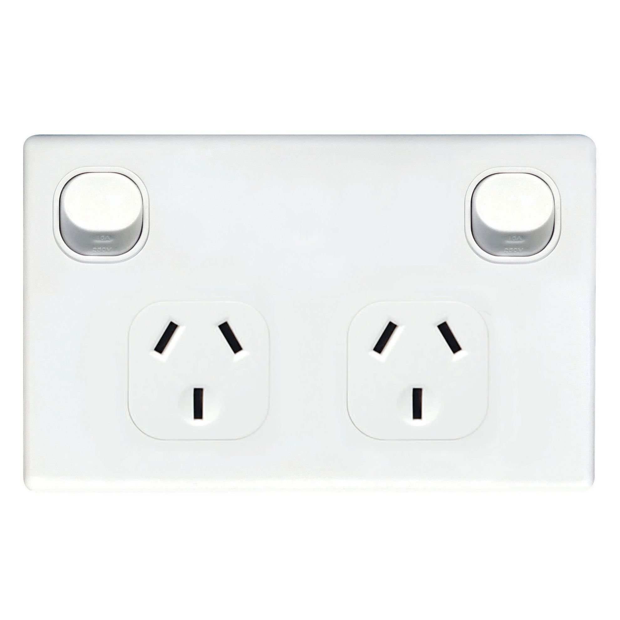 Double Horizontal 10Amp Socket - White TSEGPO2 | Electrical Direct Ltd ...