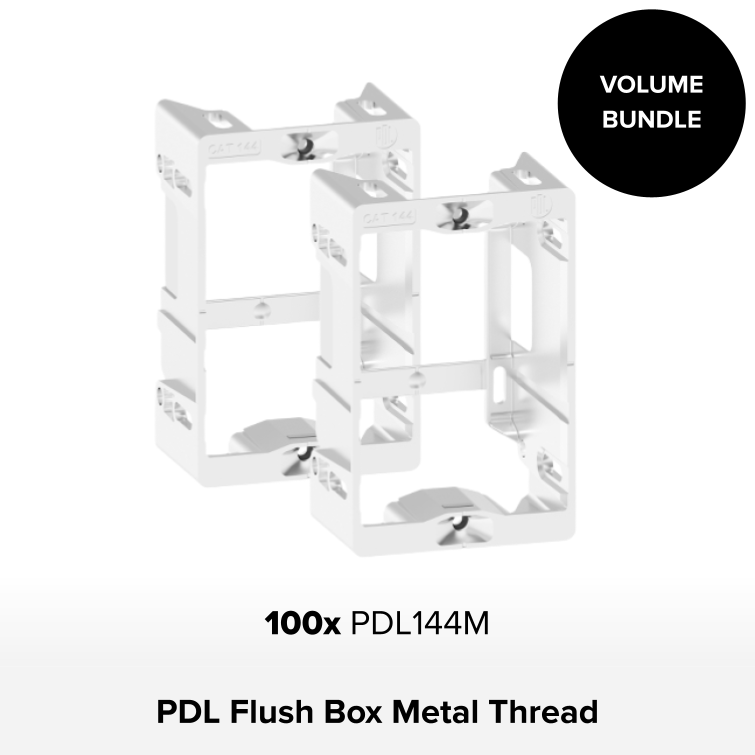 100 x PDL144M - PDL Mounting Flush Box Metal Thread