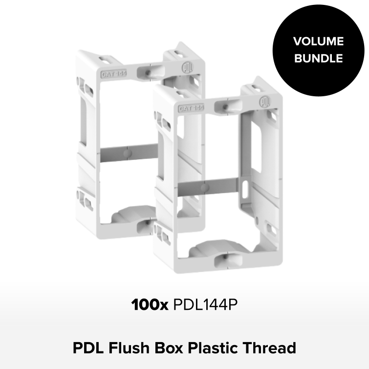 100 x PDL144P - PDL Mounting Flush Box Plastic Thread